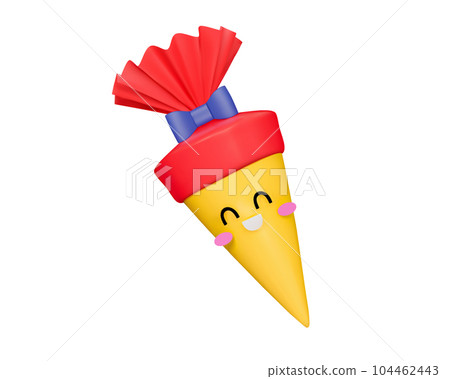 Sugar cone or zuckertute in 3D, realistic... - Stock Illustration ...