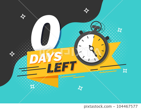 0 days left icon in flat style. Offer countdown... - Stock Illustration ...