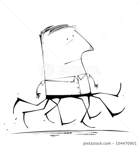 Eight legged man scampers along - Stock Illustration [104470901] - PIXTA