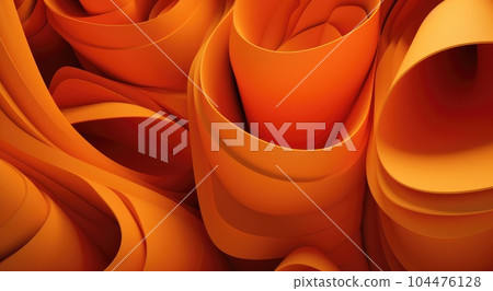 Orange rolled-up paper background - Stock Illustration [104476128] - PIXTA