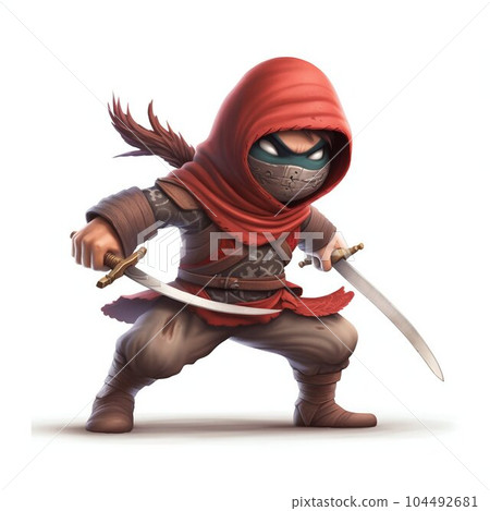 Teen Ninja Warrior in Action, Cartoon Style.... - Stock Illustration [104492681] - PIXTA