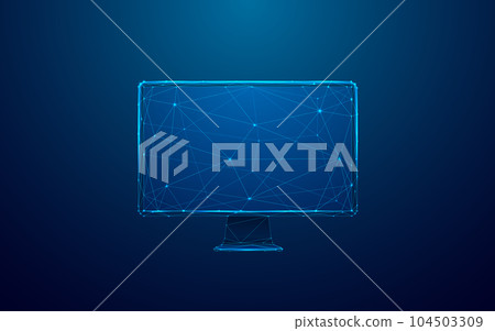 Abstract Digital PC Monitor in Low Poly... - Stock Illustration ...