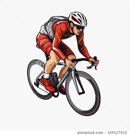 Road cyclist hand-drawn illustration. Cyclist.... - Stock Illustration ...