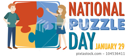 National Puzzle Day Banner Design - Stock Illustration [104536411] - PIXTA