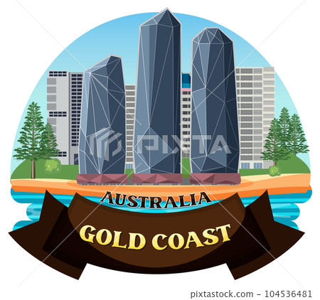 Gold Coast Australia Building Landmark - Stock Illustration [104536481 ...