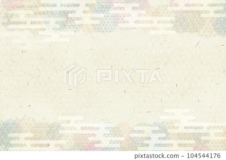 Traditional Japanese paper material with cute... - Stock Illustration ...