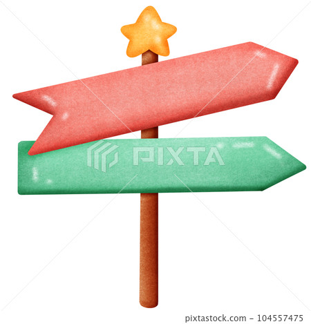 Cute blank pastel signpost - Stock Illustration [104557475] - PIXTA