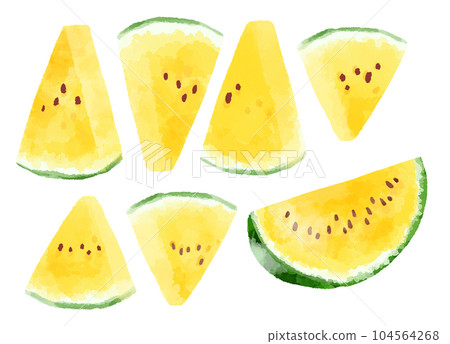 Yellow watermelon illustration hand drawn... - Stock Illustration ...