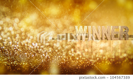 The gold winner text and coins for background... - Stock Illustration ...