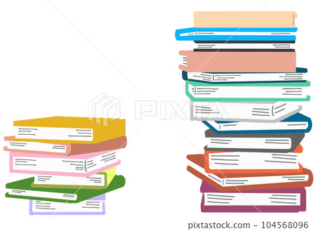 Illustration of a pile of cute books, reading... - Stock Illustration ...