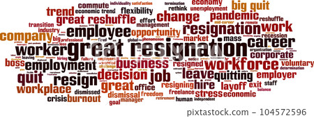 Great resignation word cloud - Stock Illustration [104572596] - PIXTA