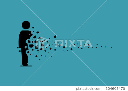 Person man human disappearing, vanishing, and... - Stock Illustration ...
