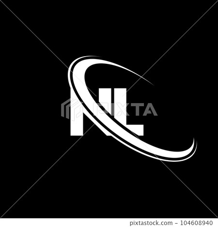 NL logo. N L design. White NL letter. NL/N L... - Stock Illustration ...