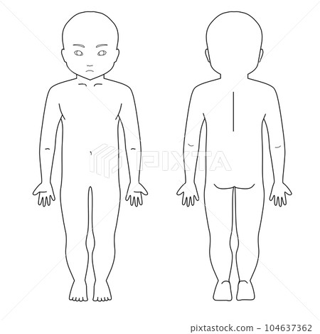 Child whole body schema diagram with face - Stock Illustration ...