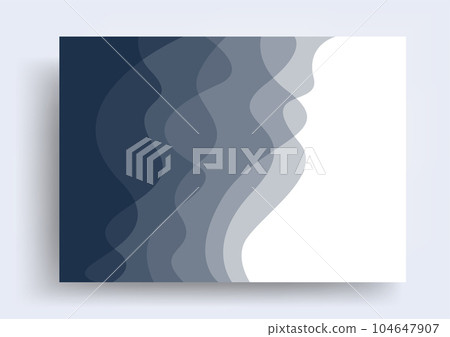 dark color wave banner design with shadow - Stock Illustration ...