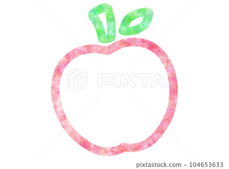 red watercolor apple shaped frame - Stock Illustration [104653633] - PIXTA
