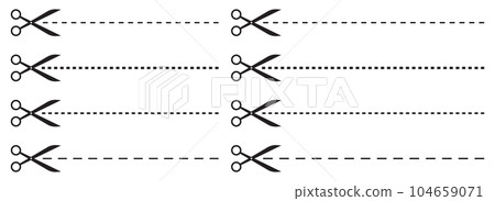 Scissors with cut dotted line vector... - Stock Illustration [104659071 ...