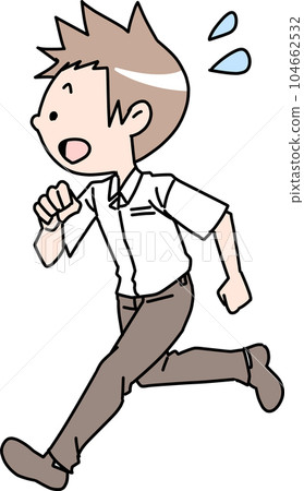 Illustration of a running male student - Stock Illustration [104662532 ...