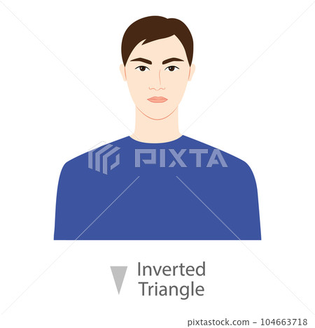 Men face inverted triangle shape type with text... - Stock Illustration ...