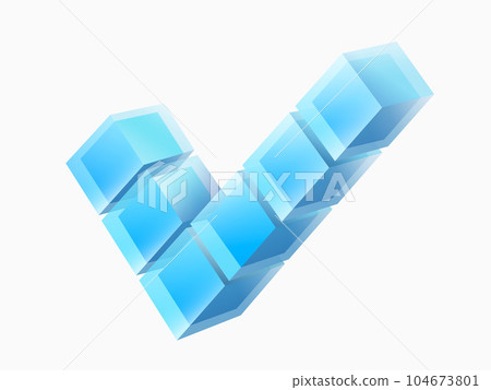 Check mark 3d Create shapes from glass cube... - Stock Illustration ...