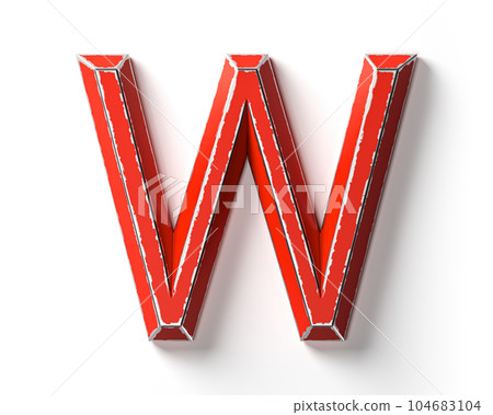 Letters made of red painted metal with... - Stock Illustration ...