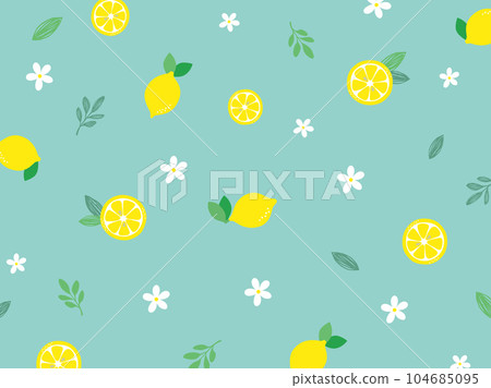 cute lemon scattered background - Stock Illustration [104685095] - PIXTA