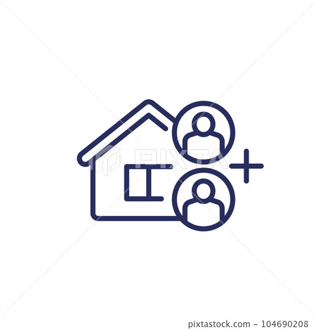 tenants and house line icon, vector - Stock Illustration [104690208 ...