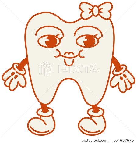 Cartoon cute happy tooth girl. - Stock Illustration [104697670] - PIXTA