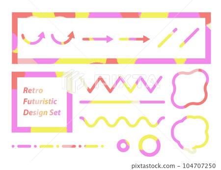 retro futuristic design material set - Stock Illustration [104707250 ...