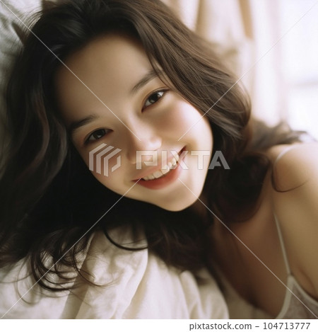 醒來的女人美麗裸露的皮膚（生成 AI）-插圖素材 [104713777] - PIXTA圖庫