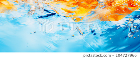 Orange and water splash on a blue background.... - Stock Illustration ...