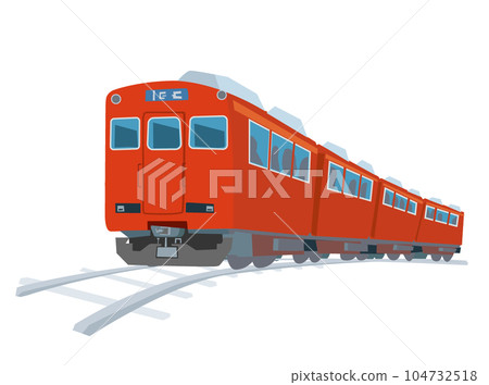 Meitetsu train running on rails - Stock Illustration [104732518] - PIXTA