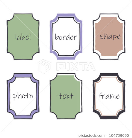Frames, labels Set of 6. Hand drawn paint brush... - Stock Illustration ...