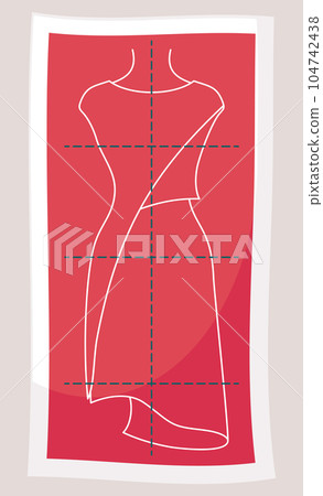 Vector tailor pattern of elegant dress at red... - Stock Illustration ...