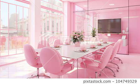 Conference room in pink - Stock Illustration [104749329] - PIXTA