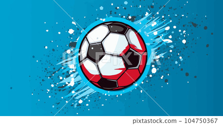 Abstract soccer ball on blue watercolor... - Stock Illustration ...