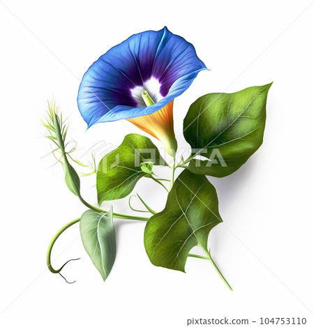 Realistic morning glory illustrations -... - Stock Illustration ...