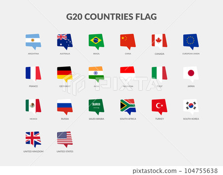 The G20 - Group of Twenty Countries Chat flag... - Stock Illustration ...