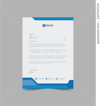 Modern Letterhead Pad Template Design - Stock Illustration [104763534 ...