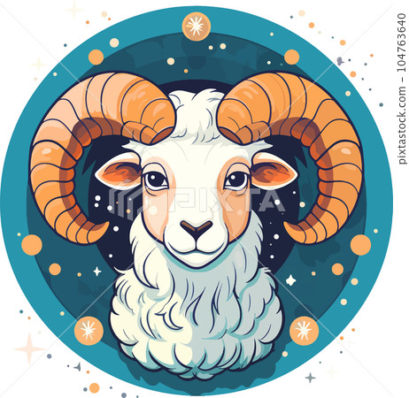 sheep, horoscope, illustration, symbol,...-插圖素材 [104763640] - PIXTA圖庫