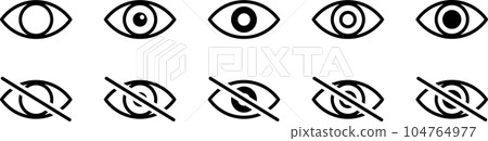 eye line drawing icon set - Stock Illustration [104764977] - PIXTA