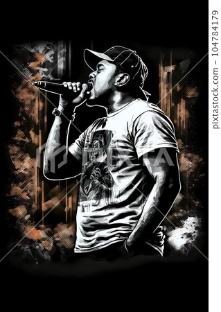 An illustration of a casual male singer holding... - Stock Illustration ...