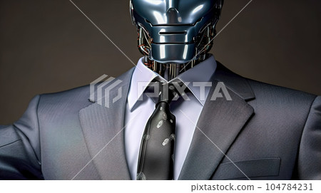 humanoid businessman in business suit, , banner... - Stock Illustration ...