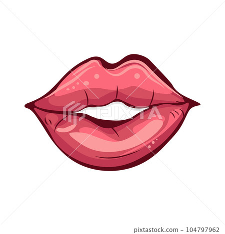 psychedelic trippy lips isolated, cute cartoon...-插圖素材 [104797962 ...