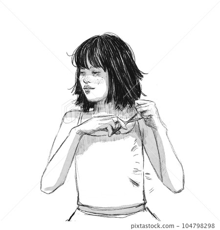 Line drawing art can express the emotions and... - Stock Illustration ...