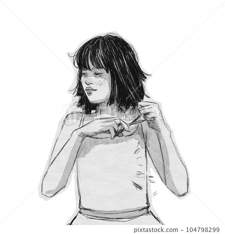 Line drawing art can express the emotions and... - Stock Illustration ...
