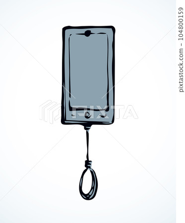 Vector drawing. Mobile phone with gallows - Stock Illustration ...