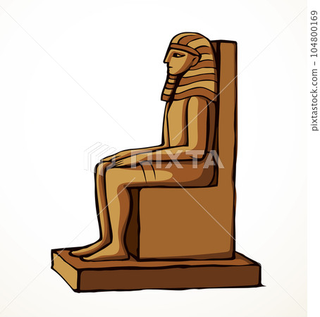 Vector drawing. Egyptian male statue. Pharaoh... - Stock Illustration ...