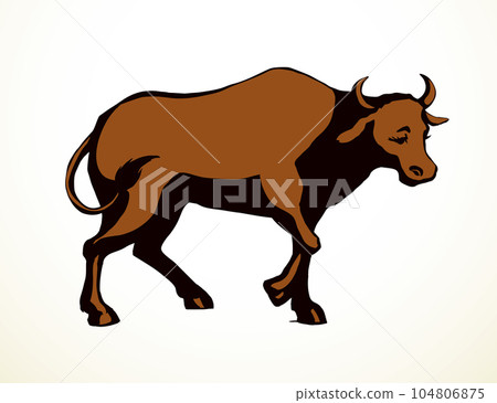 Vector drawing. Cute big cow - Stock Illustration [104806875] - PIXTA