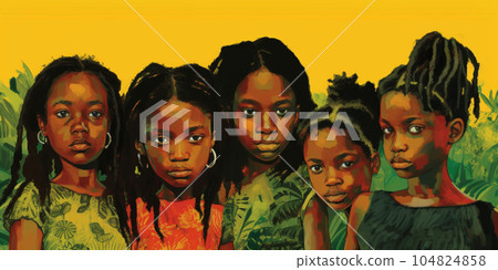 African children illustration, theme of Freedom... - Stock Illustration ...
